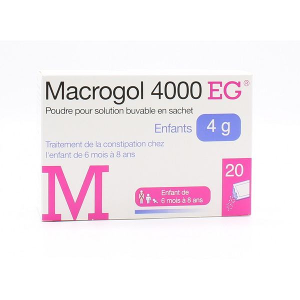 MACROGOL 4000 EG 4 g poudre pour solution buvable en sachet B/20